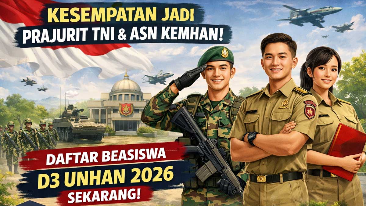 Kesempatan Jadi Prajurit TNI dan ASN Kemhan, Daftar Beasiswa D3 Unhan ...