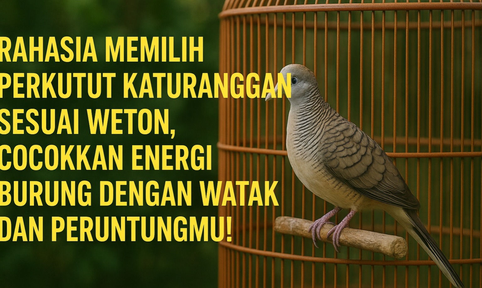 Rahasia Memilih Perkutut Katuranggan Sesuai Weton, Cocokkan Energi ...