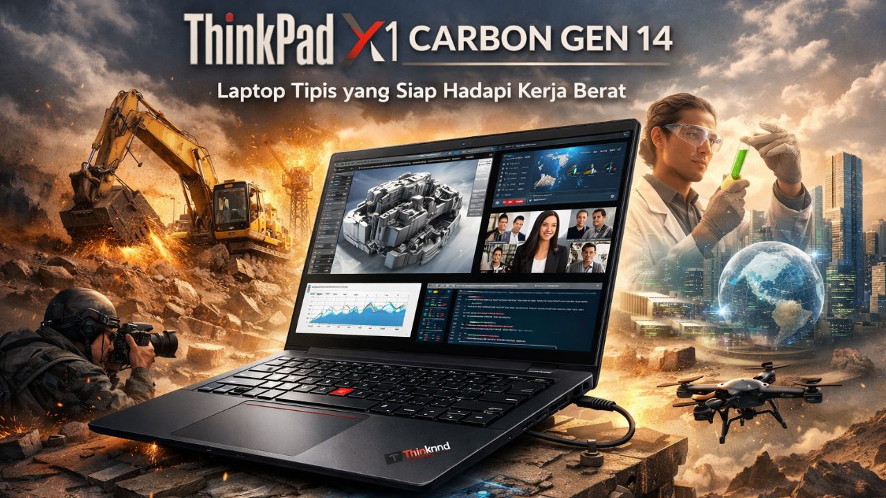 Lenovo ThinkPad X1 Carbon Gen 14, Laptop Tipis yang Siap Hadapi Kerja Berat